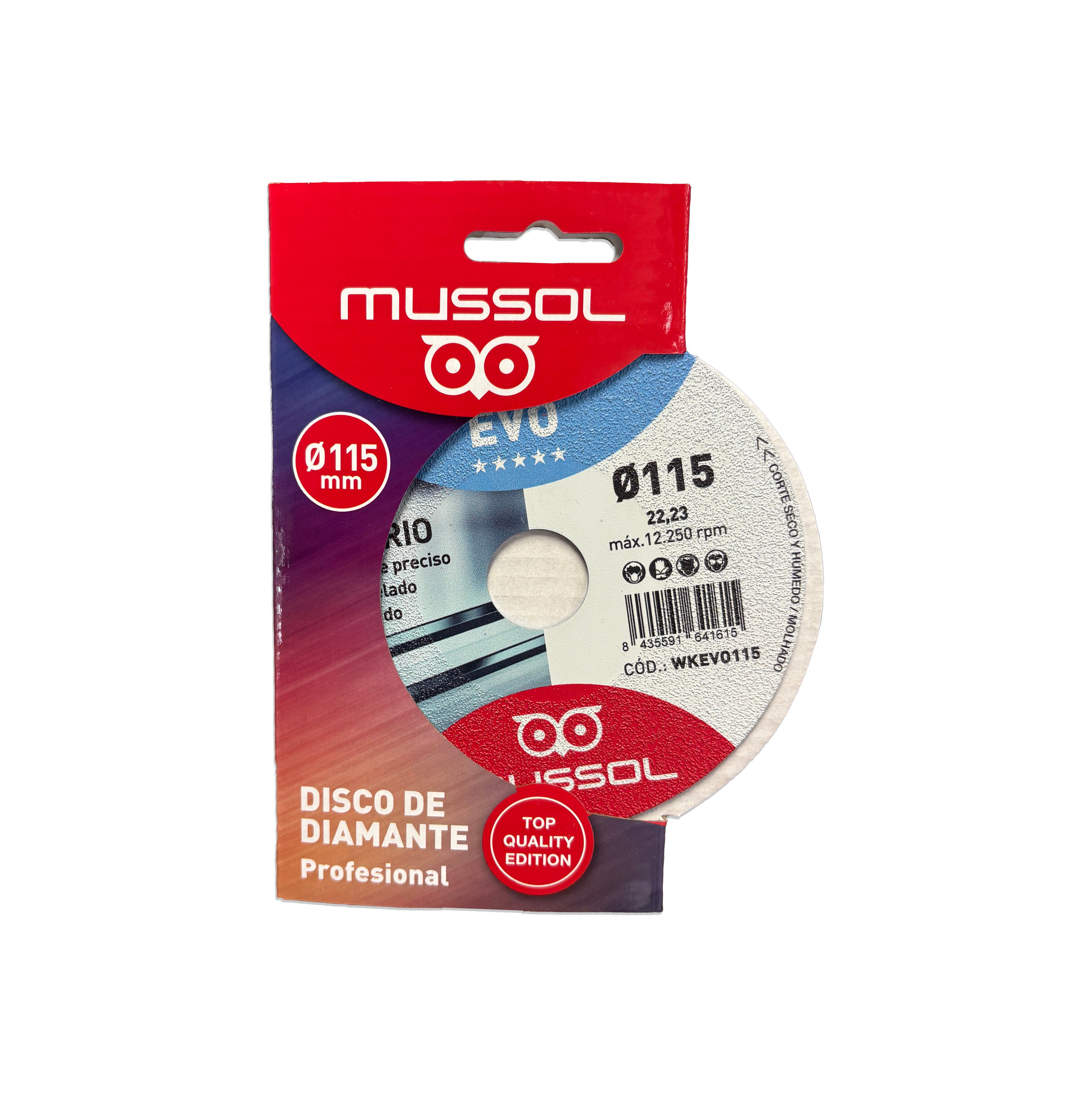 Disco diamante para vidrio KRISTAL EVO 115mm Mussol - Brikum